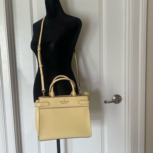 kate spade | Bags | Kate Spade Staci Medium Satchel Lemon Fond New ...